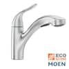 MOEN Brecklyn Single-Handle Pull-Out Sprayer Kitchen Faucet with Power ...