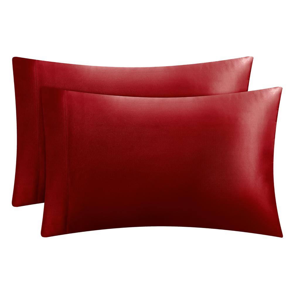 JUICY COUTURE Premium Red Satin Standard Pillowcases (Set of 2 ...