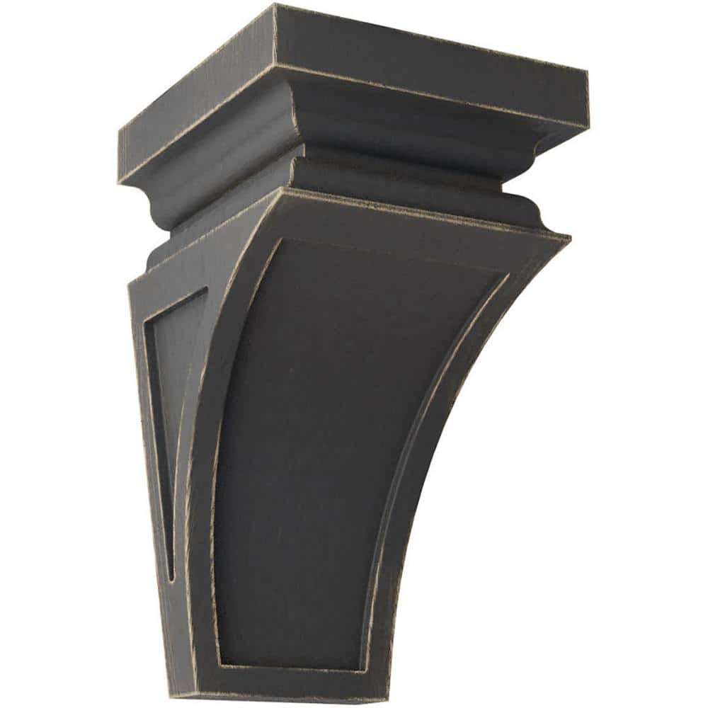 Ekena Millwork 3-1/2 in. x 6 in. x 3-3/4 in. Black Mini Nevio Wood ...