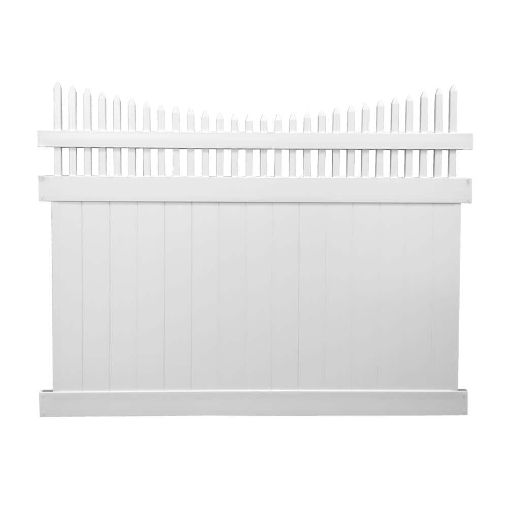 Weatherables Dora 8 ft. H x 6 ft. W White Vinyl Privacy Fence Panel Kit ...