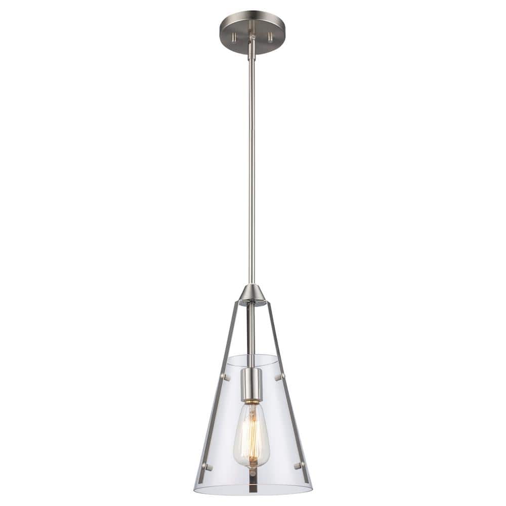 Bel Air Lighting Alivia 8 in. 1-Light Brushed Nickel Pendant Light ...