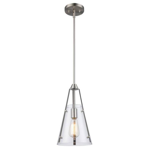 Bel Air Lighting Alivia 8 in. 1-Light Brushed Nickel Pendant Light ...