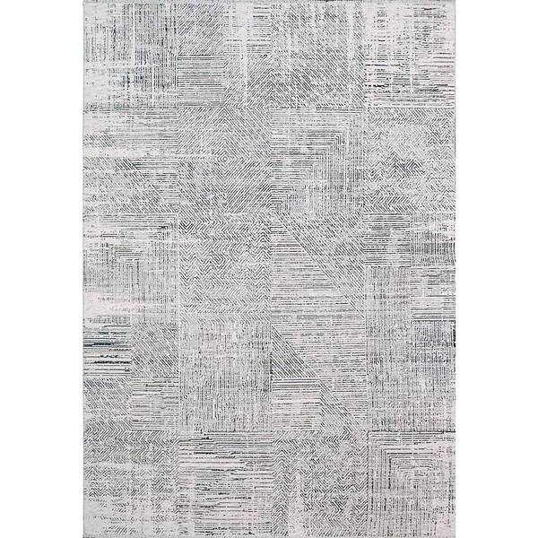 Dynamic Rugs Carson 5 ft. 3 in. X 7 ft. 10 in. Ivory/Blue Geometric ...