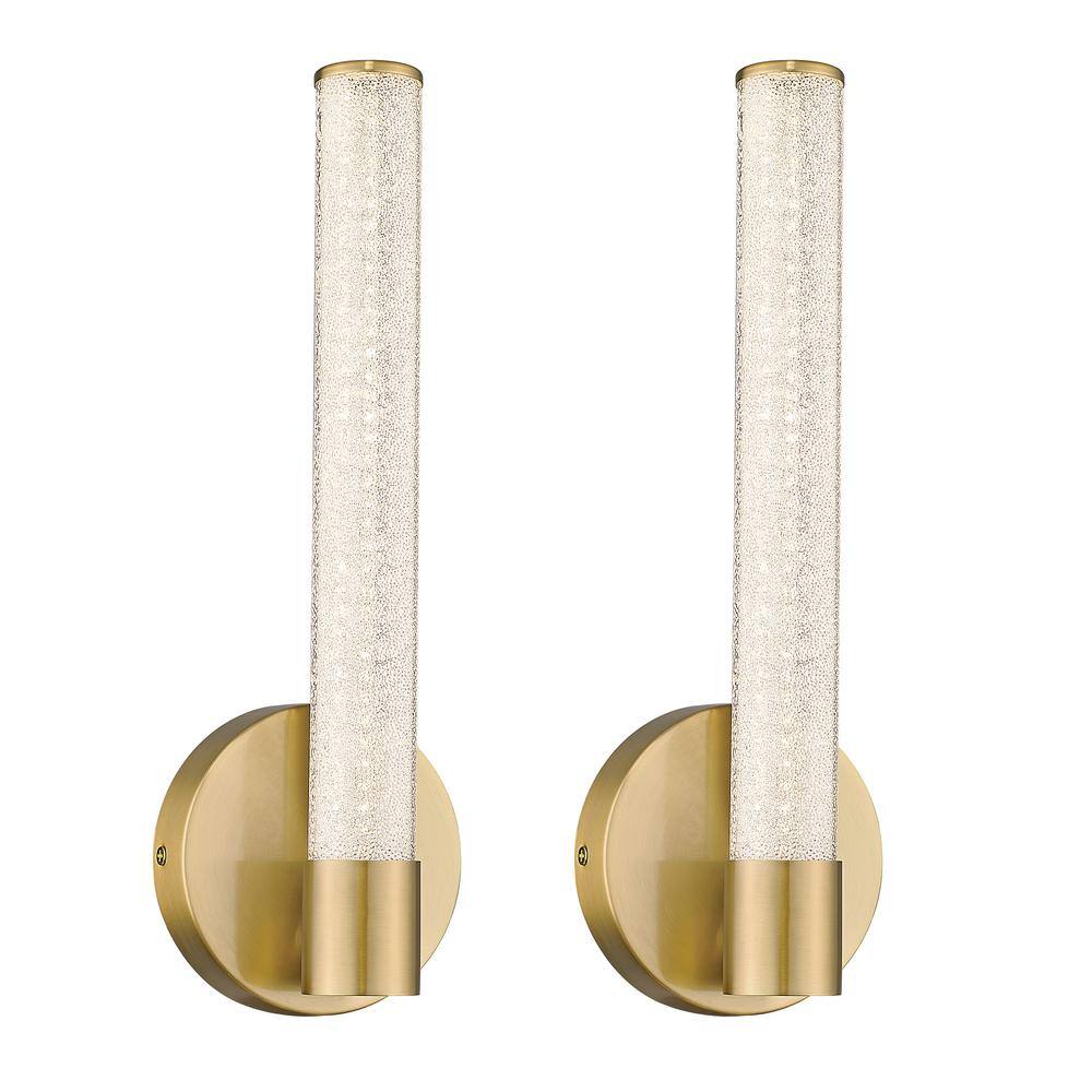 pasentel 4.75 in. 1-Light Gold Modern LED Bathroom Vanity Light Bar ...