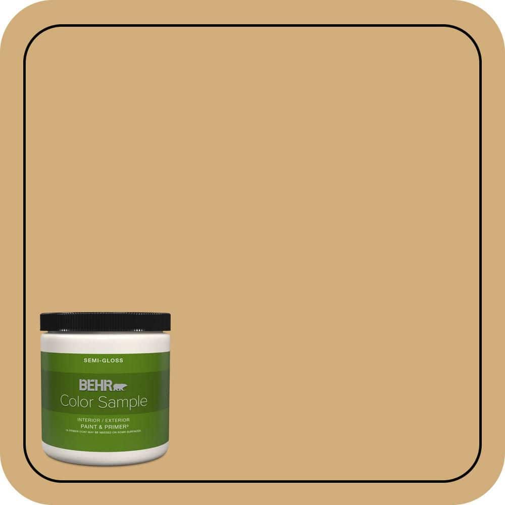 BEHR PREMIUM PLUS 8 oz. #310F-4 Rye Semi-Gloss Interior/Exterior Paint ...