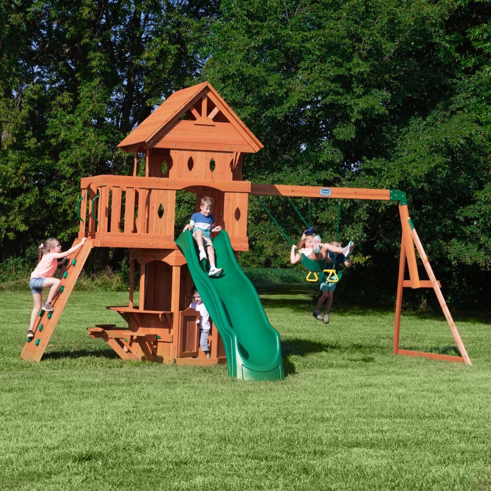 Backyard Discovery Woodland Outdoor Playground Set PlaySet w/Fort, Sun ...