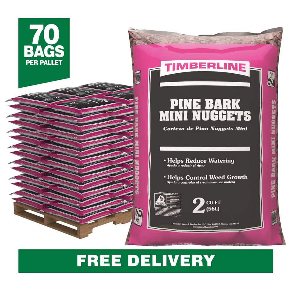 Timberline 2 cu. ft. Pine Bark Mini Nuggets Bagged Mulch (Pallet of 70 ...
