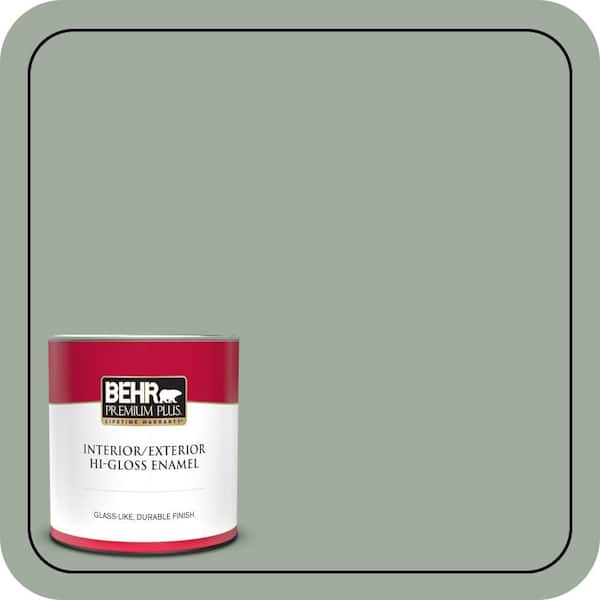 BEHR PREMIUM PLUS 1 qt. #PPU11-15 Green Balsam Hi-Gloss Enamel Interior ...