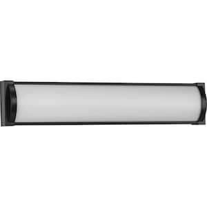Hampton Bay Woodbury 24.5 in. Matte Black LED Vanity Light Bar IQP1381L-4/BK - The Home Depot