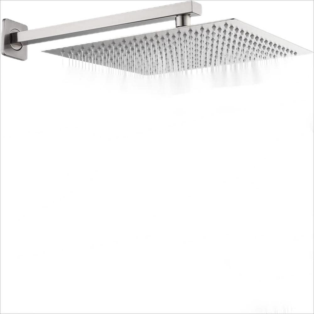 Rain Shower Head 2-Spray Patterns with 1.8 GPM 12 in. ‎Wall Mount Rain Fixed Shower Head in ...