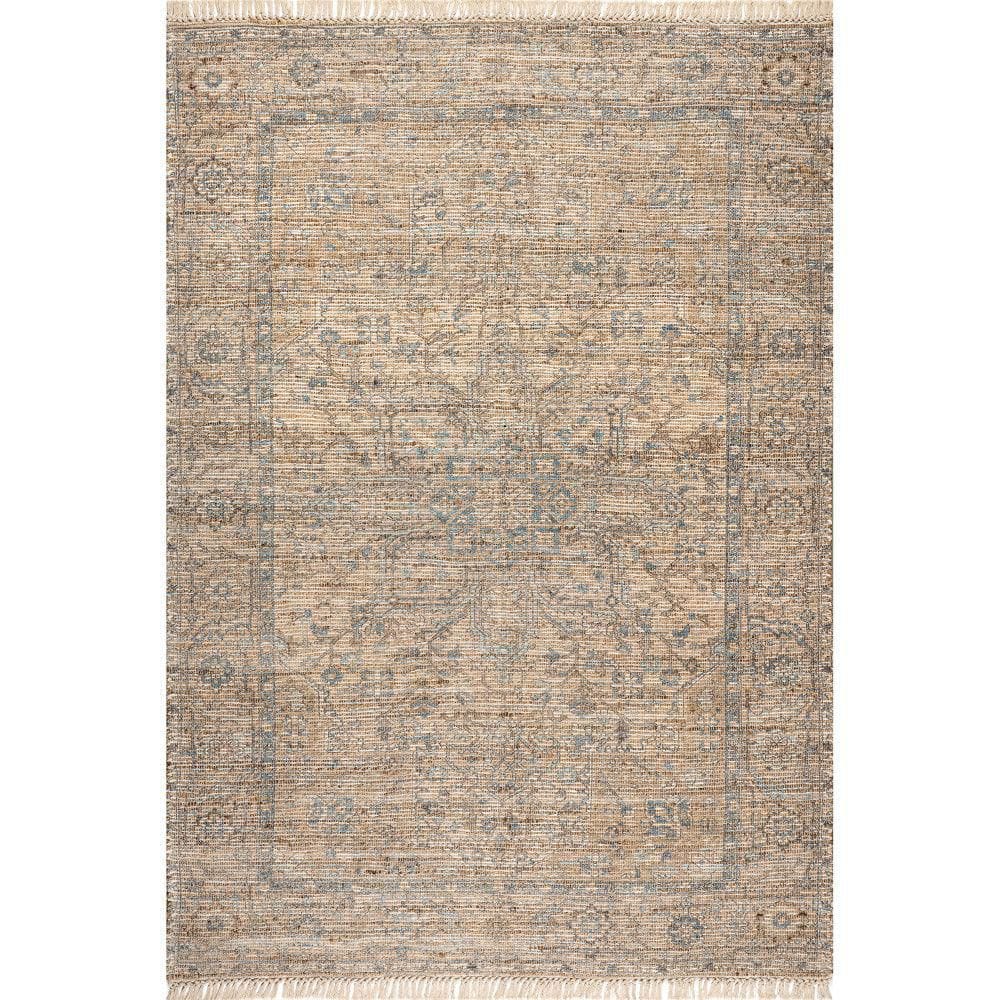 RUGS USA Lennox Persian Medallion Tassel Sand 9 ft. x 12 ft. Indoor ...