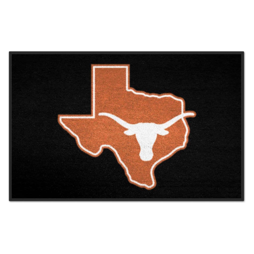 FANMATS Texas Longhorns Black 2 ft. x 3 ft. Starter Mat Area Rug 36581 ...