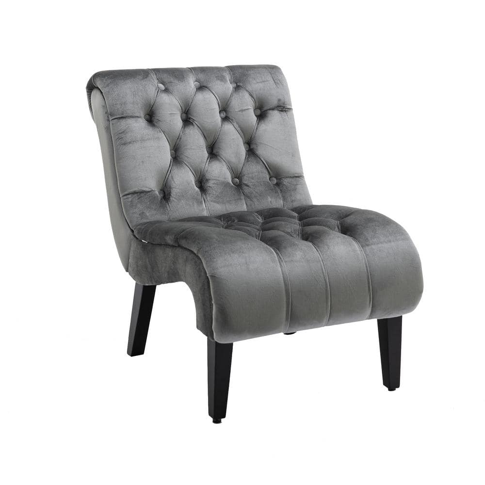 URTR Modern Silver Accent Armless Chair, Upholstered Leisure Lounge ...