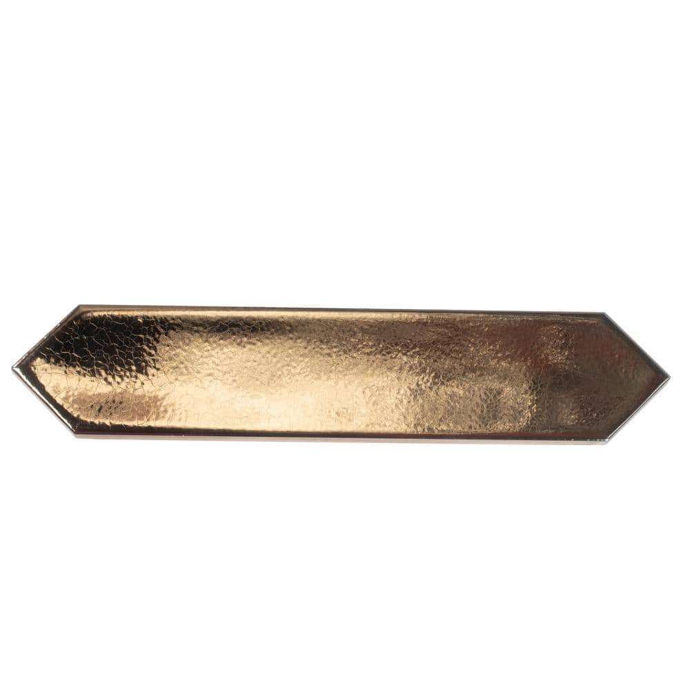 Apollo Tile Piquet 2 in x 10 in Gold Ceramic Glossy Wall and Floor Tile ...