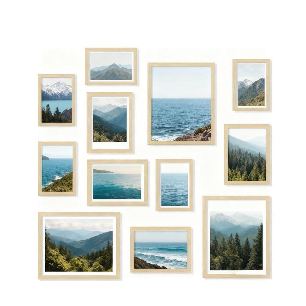 8 x 10 Beige Wood Hanging Picture Frame Set of 12 HDDLNY122X - The Home ...