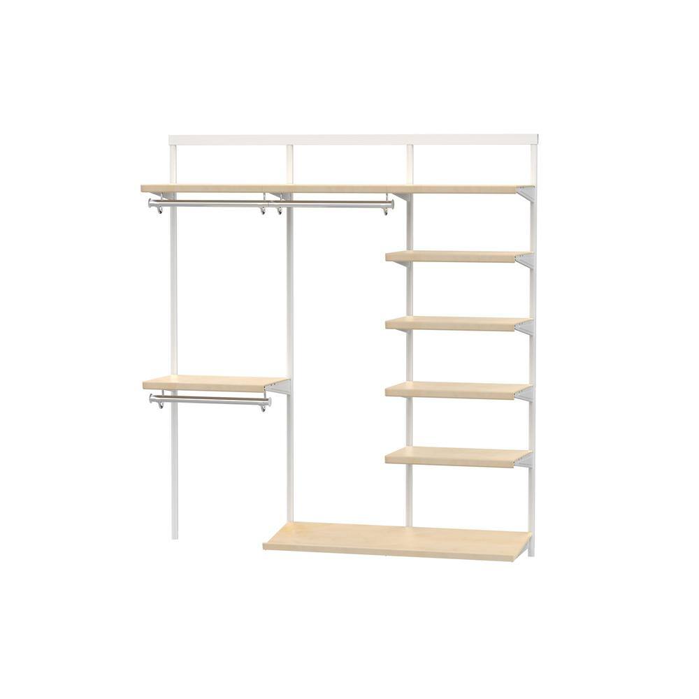 Everbilt Genevieve 6 ft. Birch Adjustable Closet Organizer Double and ...