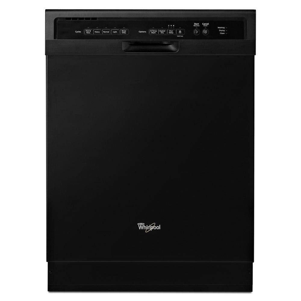 Whirlpool Built-In Front Control Tall Tub Dishwasher in Black with ...