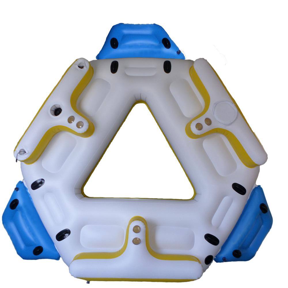 ALEKO PVC Hexagon Inflatable Floating Island Lounge Raft with Cup ...