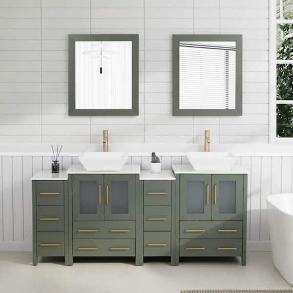 Reviews for Vanity Art Ravenna 72 in. Double Sink Freestanding ...
