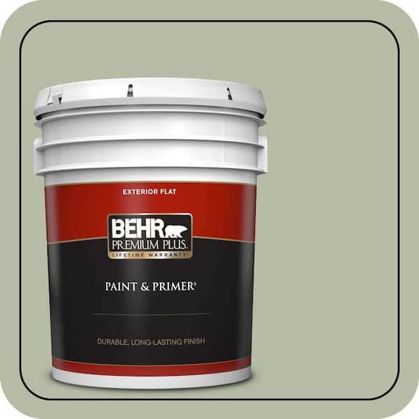 BEHR PREMIUM PLUS 5 gal. #ICC-105 Dried Chervil Flat Exterior Paint ...