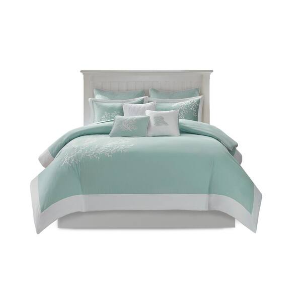 HARBOR HOUSE Coastline 3-Piece Aqua Cotton Full/Queen Duvet Cover Set ...