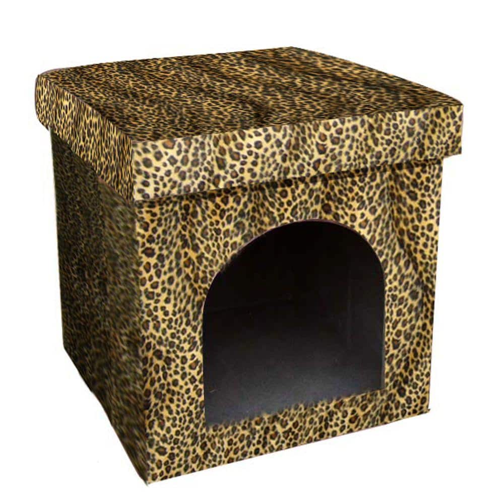 ORE International 14.75 in. H Collapsible Leopard Pet House HB4589 ...