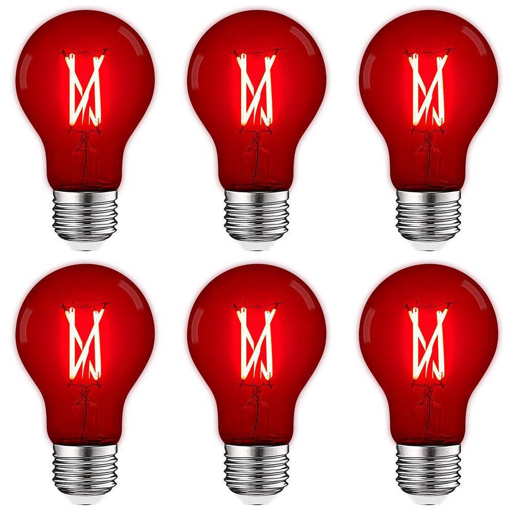 LUXRITE 60-Watt Equivalent A19 Edison LED Red Light Bulb, 4.5-Watt ...