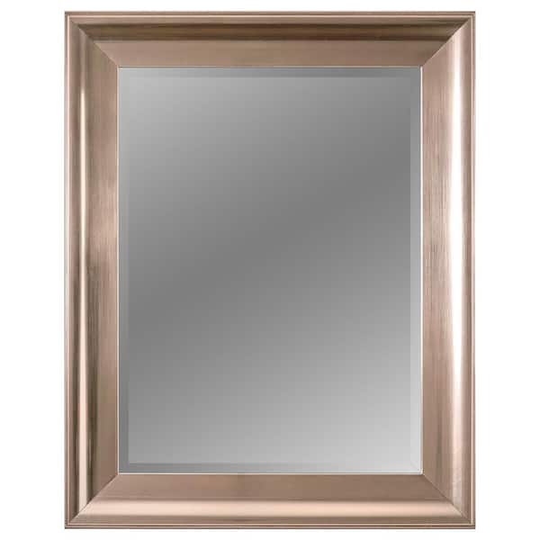 Head West 24 in. x 30 in. Traditional Brushed Nickel Framed Wall Vanity ...