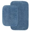 Garland Rug Traditional Basin Blue 2-Piece Washable Bathroom Rug Set ...