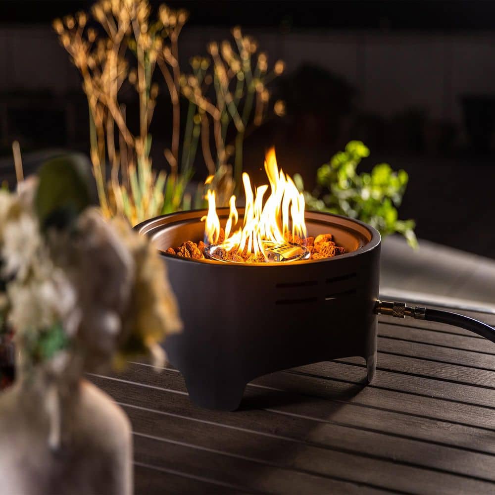 Mondawe 15 inch Outdoor Portable Propane Fire Pit, Tabletop Fire Pit ...