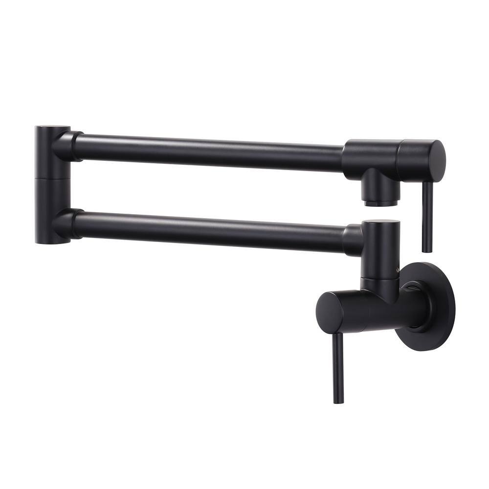 Reviews for IVIGA Wall Mounted Brass Pot Filler with 2 Handles in Black ...