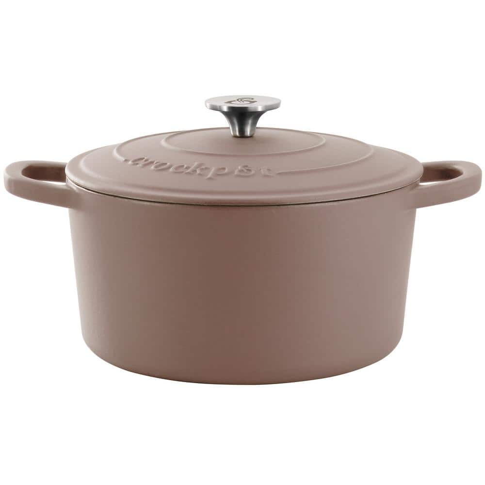 Crock-Pot Artisan 7 qt. Round Enameled Cast Iron Dutch Oven in Matte ...