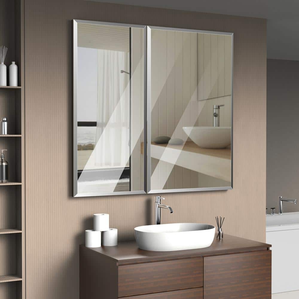 tunuo 30 in. W x 26 in. H Rectangular Recessed Aluminum Medicine ...