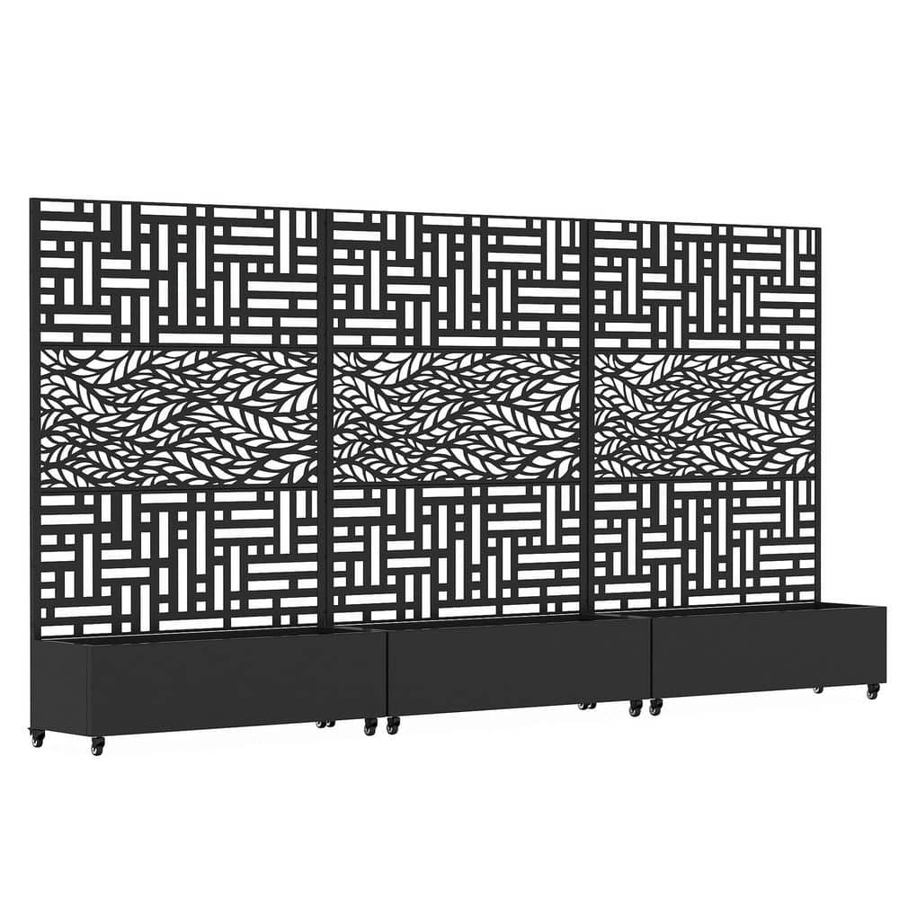 SpassWay 6 ft. H x 4 ft. W Metal Planter Box privacy screen Garden Bed ...