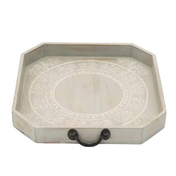 TOBILI Gray Irregular Wood 18 in. Decorative Trays B346P392356 - The ...