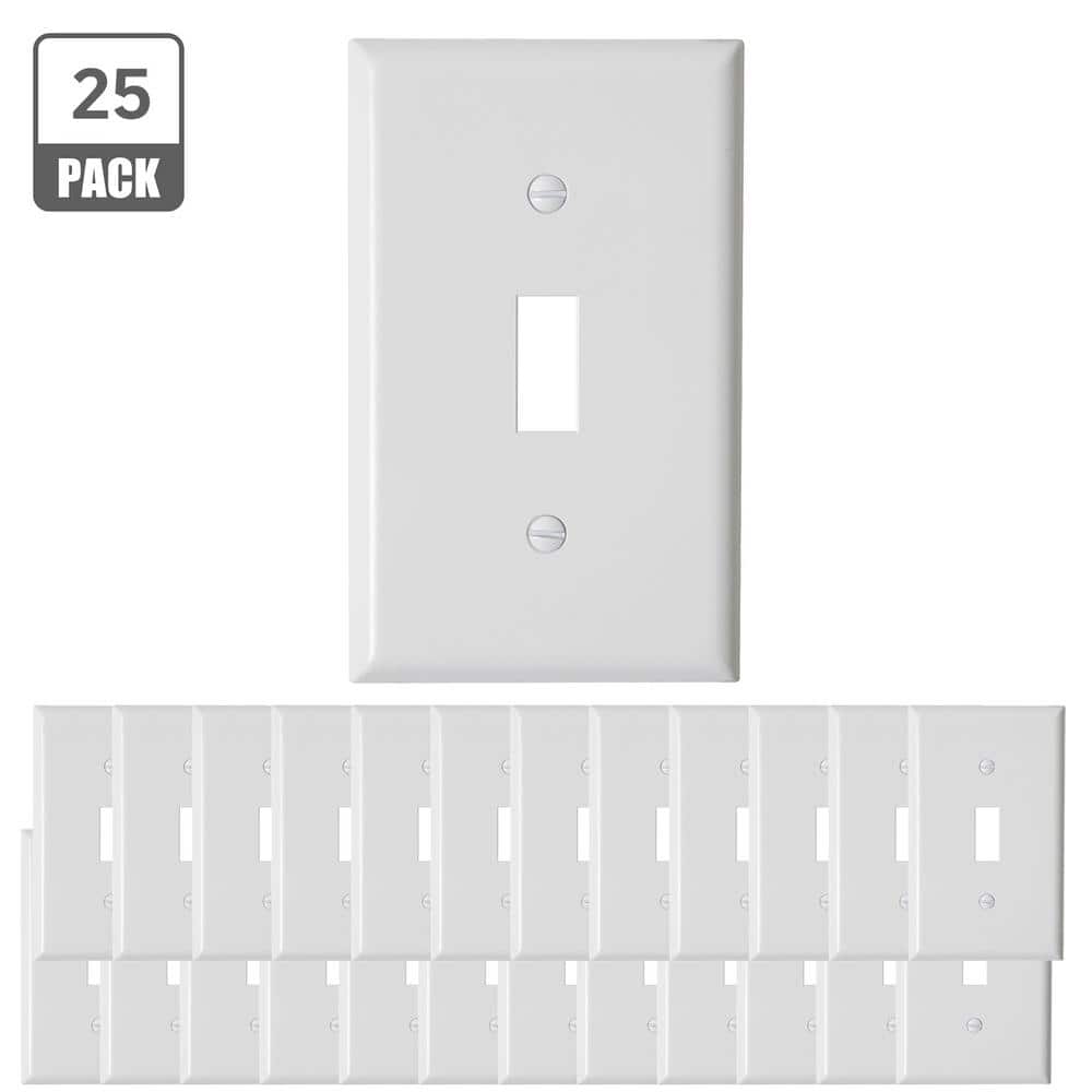 E ENERGETIC LIGHTING 1-Gang White Toggle Light Switch Plastic Wall ...
