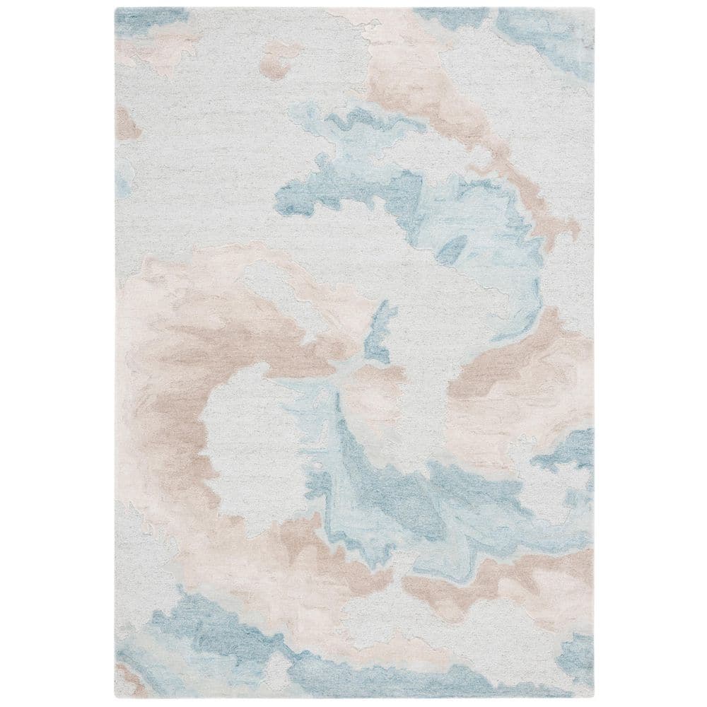 SAFAVIEH Fifth Avenue 3 ft. x 5 ft. Gray/Beige Abstract Swirl Area Rug ...