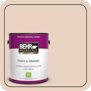 BEHR PREMIUM PLUS 1 qt. #S200-1 Conch Shell Satin Enamel Exterior Paint ...