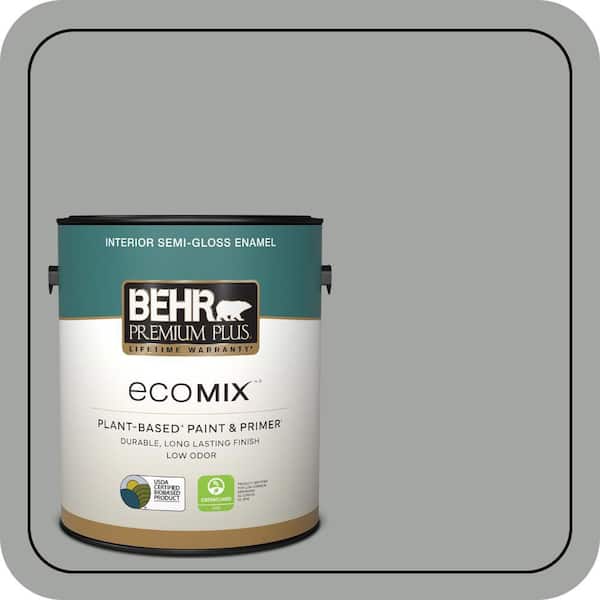 BEHR PREMIUM PLUS 1 gal. #PPU25-04 Sharkskin Suit Semi-Gloss Enamel ...