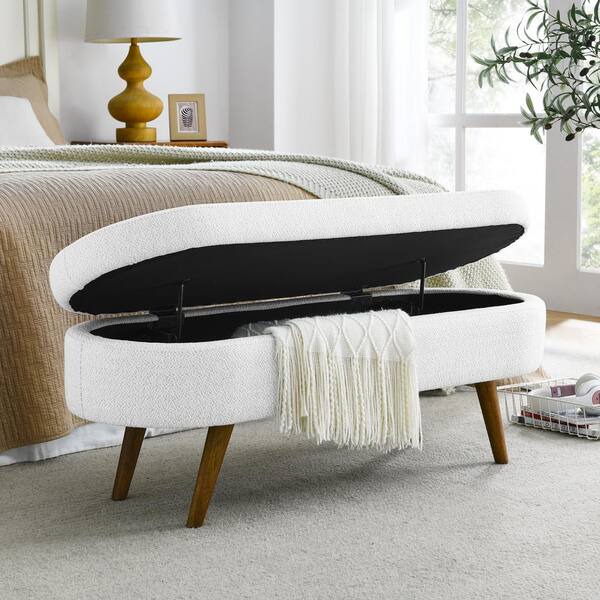 White storage ottoman bench store