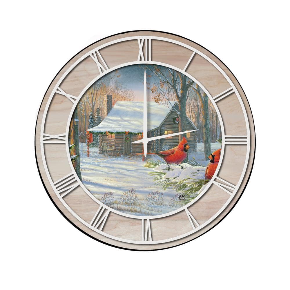 "Cozy Winter Cabin" Woodgrain Accent and White Numbers Imaged Wall ...