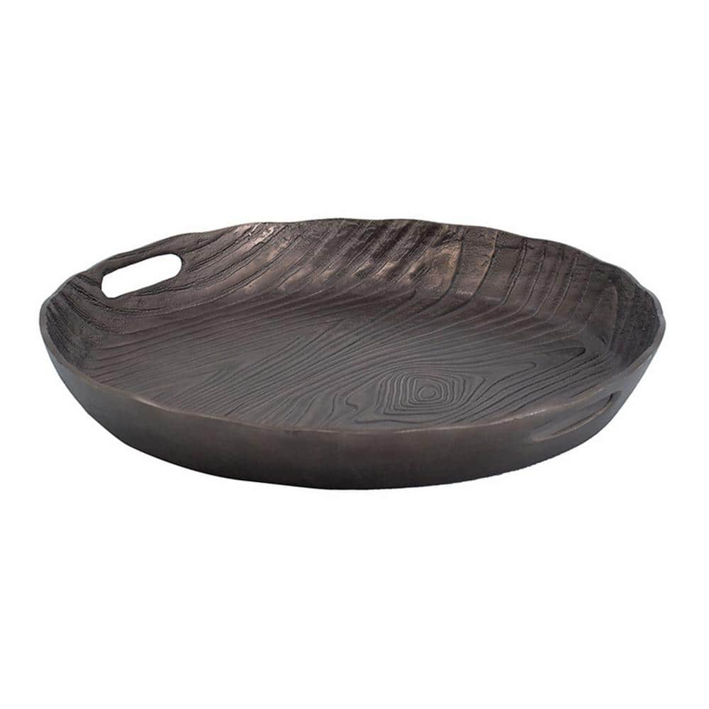 Benjara Bronze Decorative Tray BM302602 - The Home Depot