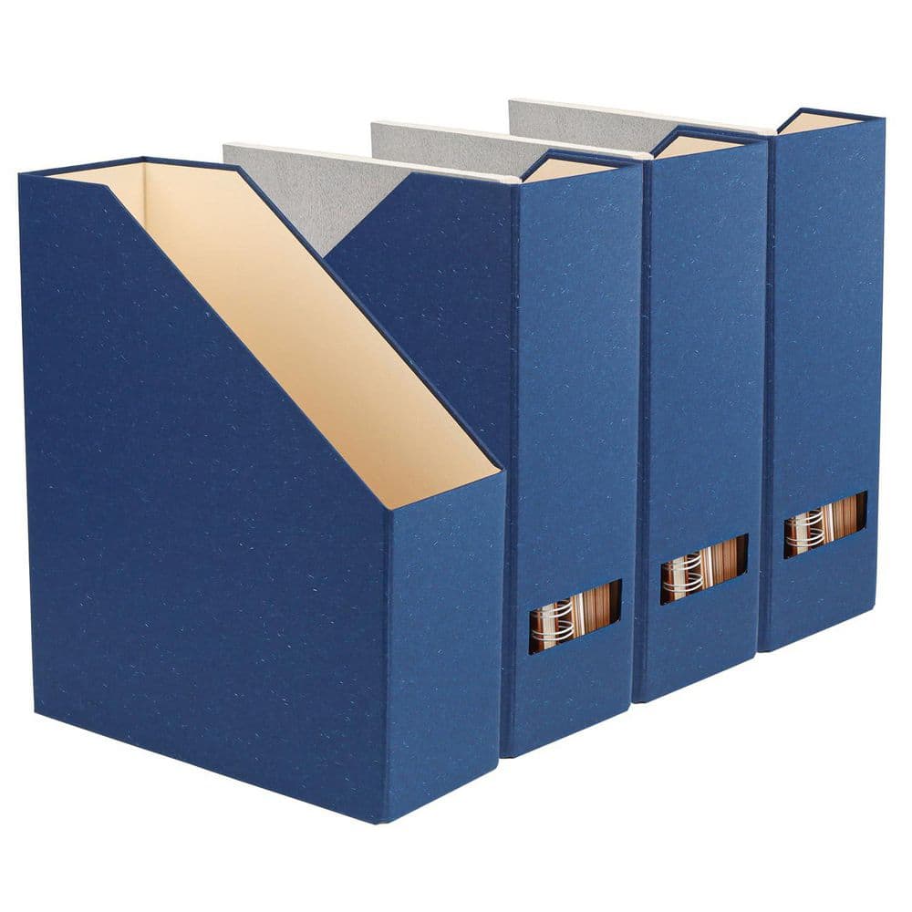 Afoxsos Blue 9.64 in. x 11.81 in. Paperboard Magazine Rack File Holder ...