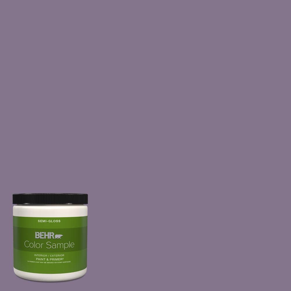 BEHR PREMIUM PLUS 8 oz. #S100-5 Purple Potion Semi-Gloss Interior ...