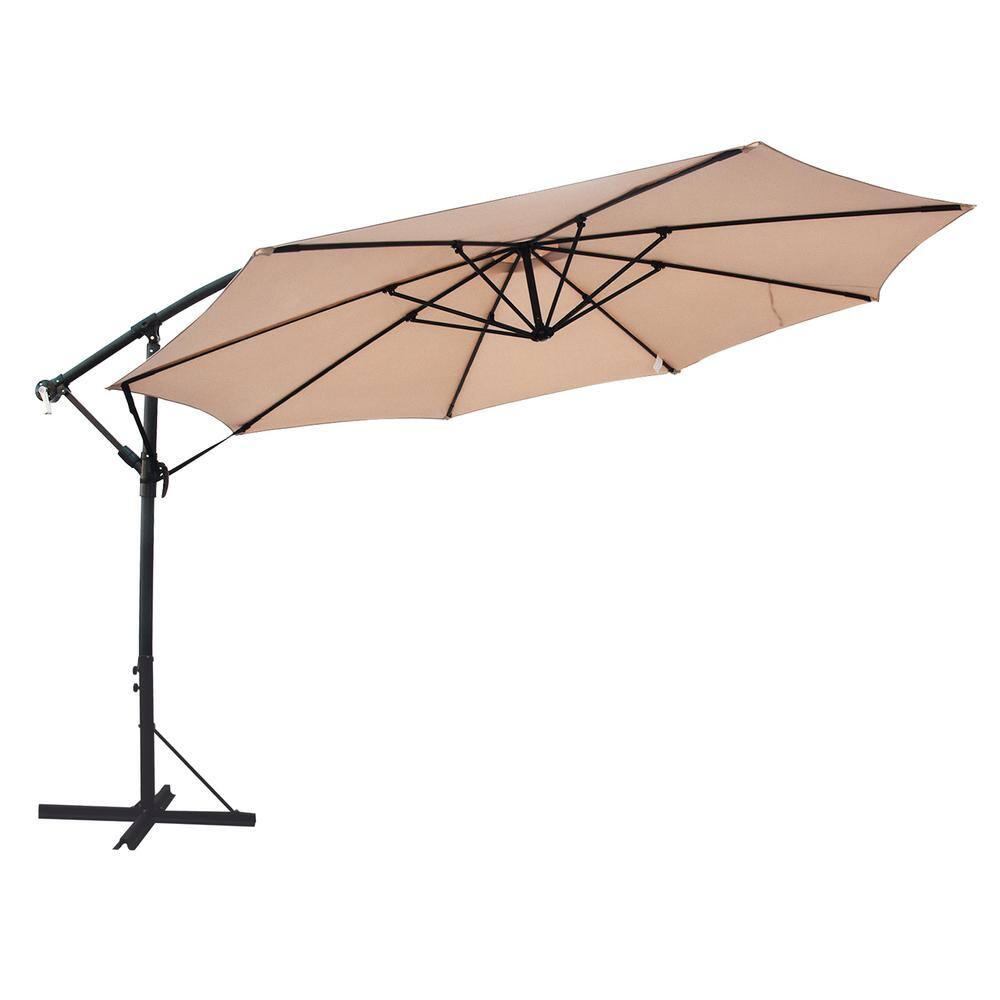 SUNRINX 12 ft. Cantilever Outdoor Patio Umbrella in Champagne MG19-1HW ...
