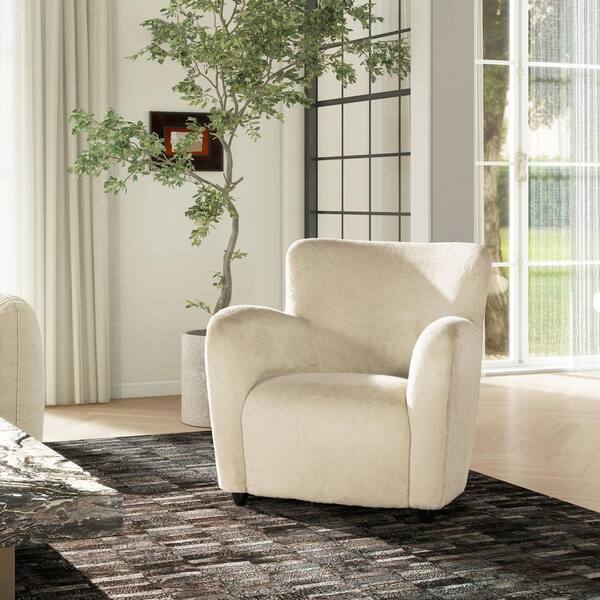 Jennifer Taylor Wolffe 32 in. Curved Arm Accent Chair, Creme de la ...