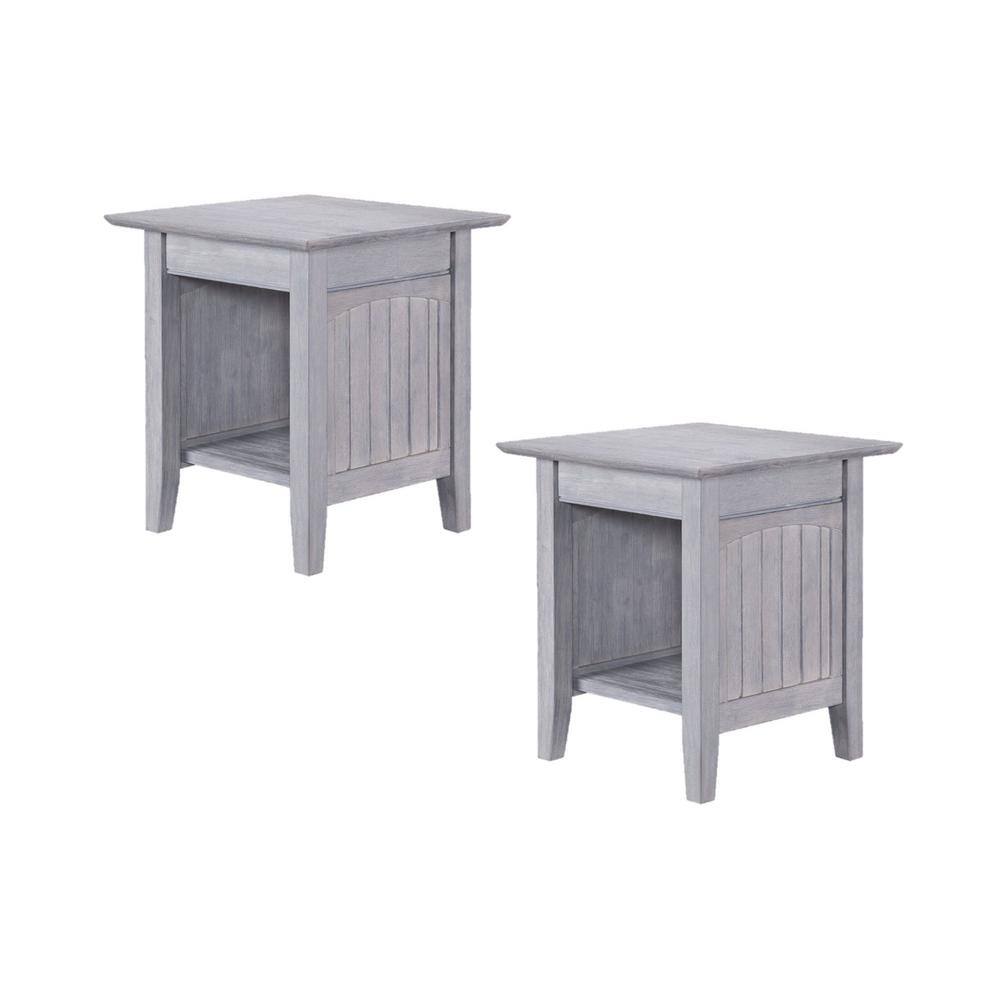 AFI Nantucket 20 in. Wide Gray Square Driftwood Solid Hardwood End ...
