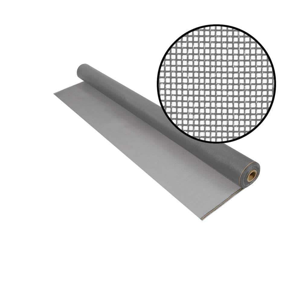 Phifer 36 in. x 100 ft. Silver Gray Fiberglass Screen 20 x 20 Mesh ...