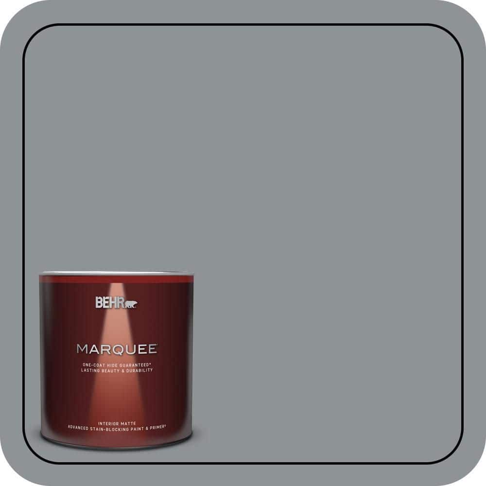BEHR MARQUEE 1 qt. #PPU26-05 Flint Gray Matte Interior Paint & Primer ...