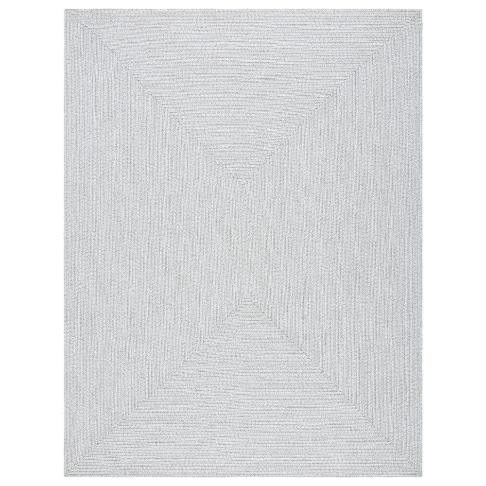 SAFAVIEH Braided Silver/Gray 9 ft. x 12 ft. Solid Color Gradient Area ...